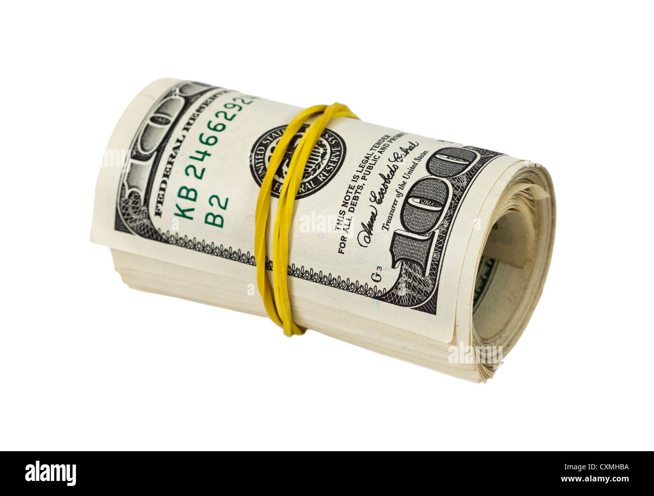 US dollars wrapped by ribbon isolated on white background Stock Photo ...