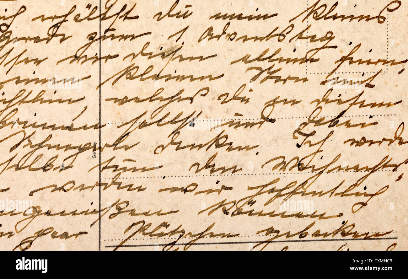 Fragment of an old handwritten letter, written in German. Can be used ...