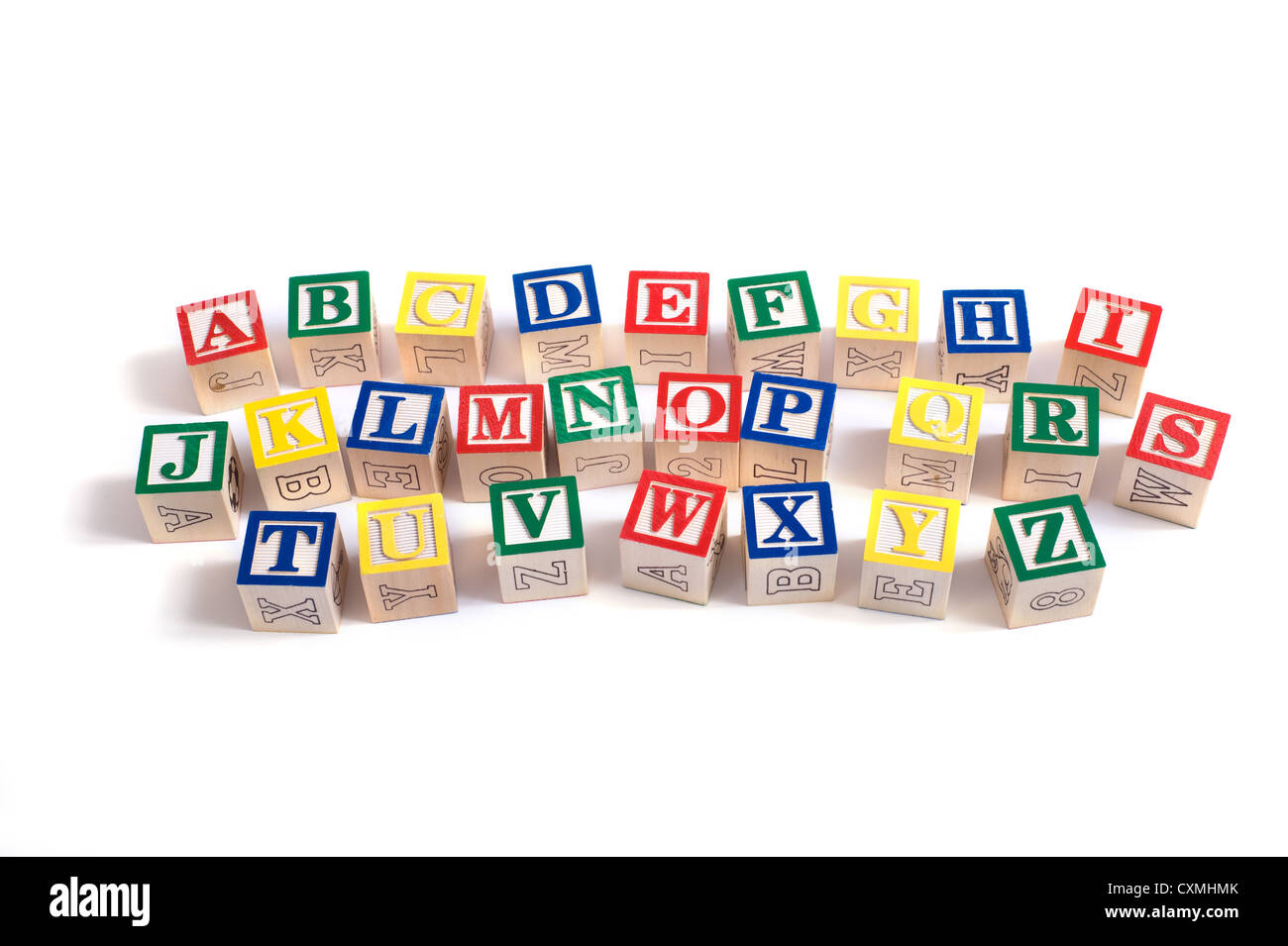 A child's alphabet blocks on a white background Stock Photo - Alamy