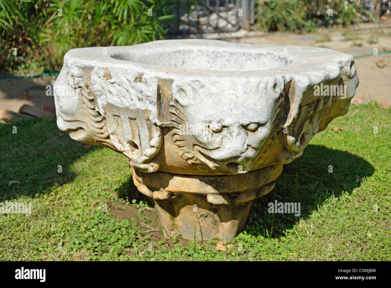 Ancient Turkish fountain in gardens of The Archaeological Museum of ...