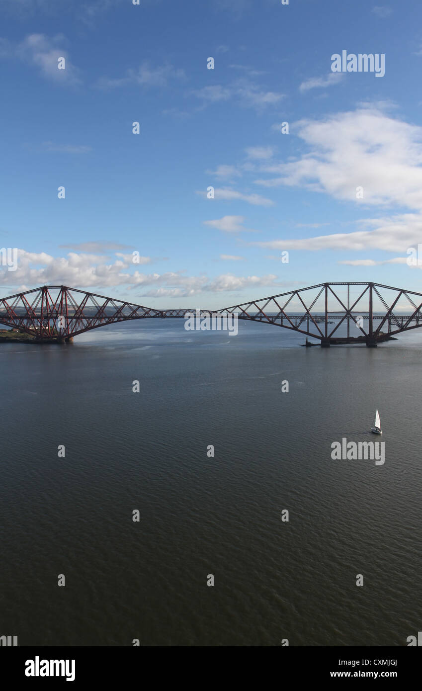Yacht and Forth Rail Bridge Scotland October 2012 Stock Photo - Alamy