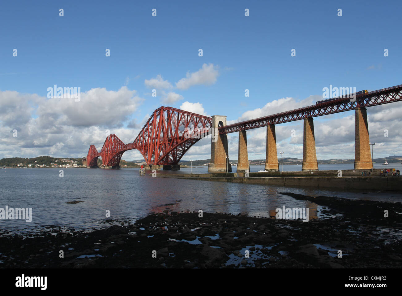 Train crossing Forth Rail Bridge Scotland October 2012 Stock Photo - Alamy