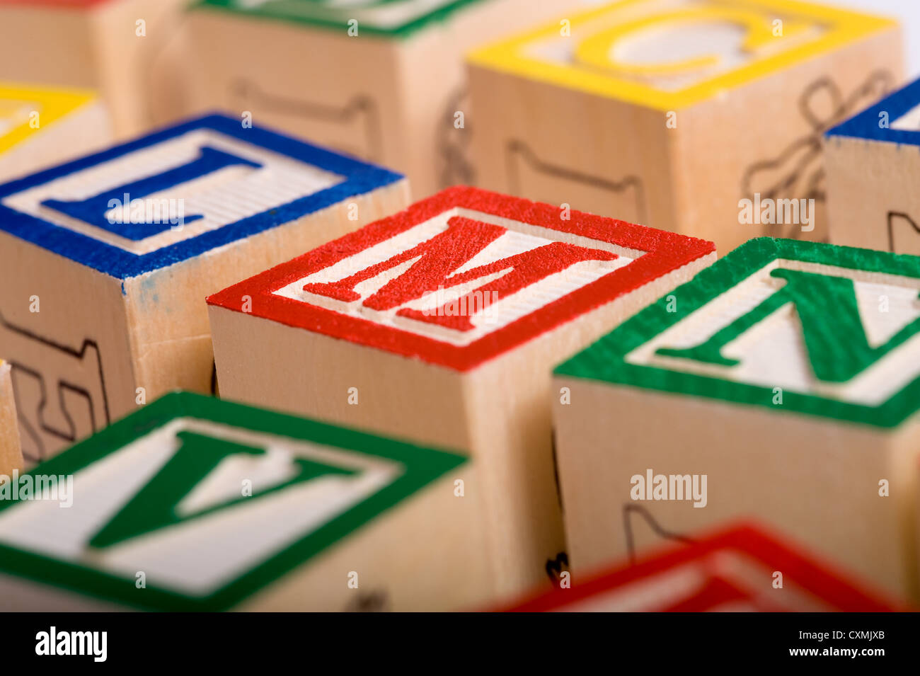A child's alphabet blocks on a white background Stock Photo - Alamy
