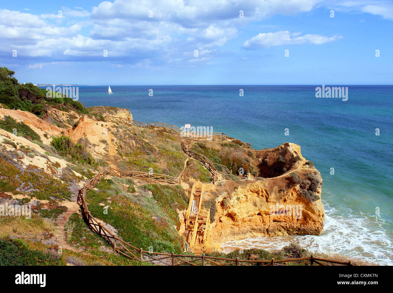 Algarve seashore cliff scenery, Portugal Stock Photo - Alamy