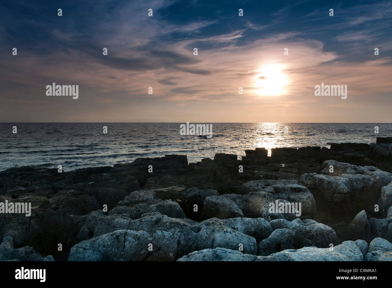 The sunset on the sea in Croatia Stock Photo - Alamy
