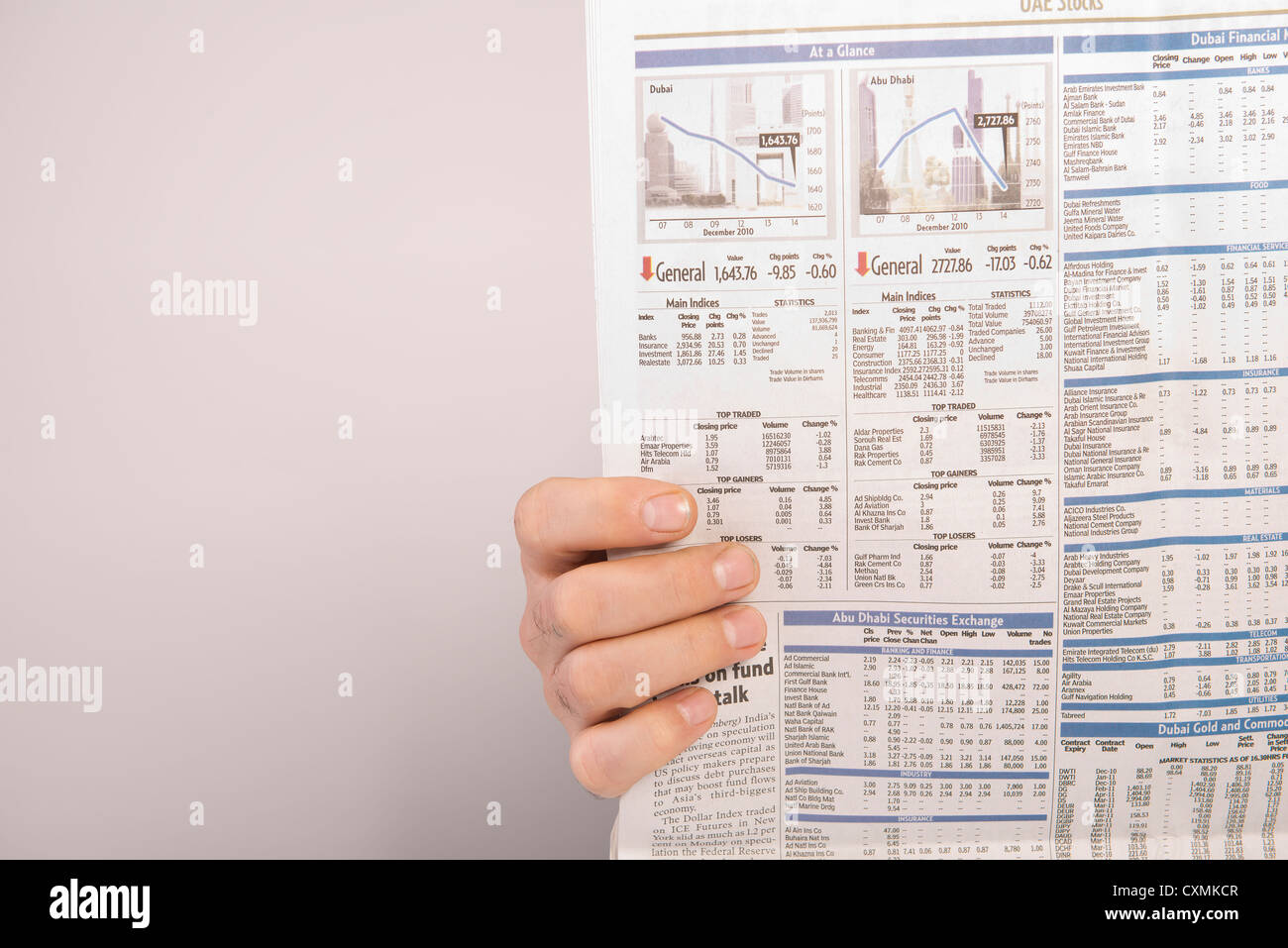 the lecture of financial newspaper Stock Photo - Alamy
