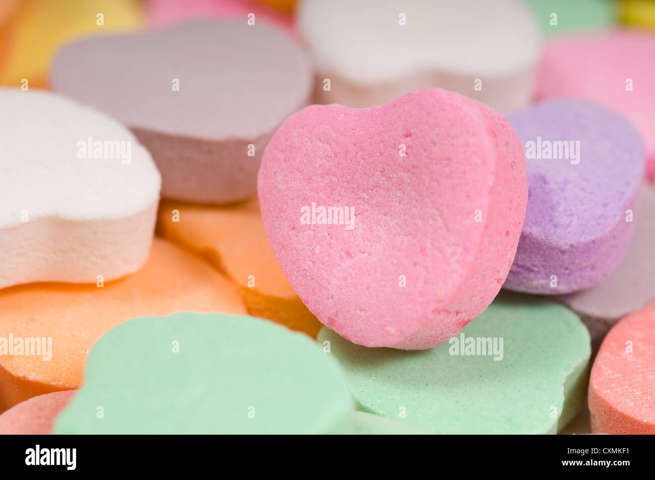 Valentine's day conversation hearts background with copy space Stock ...