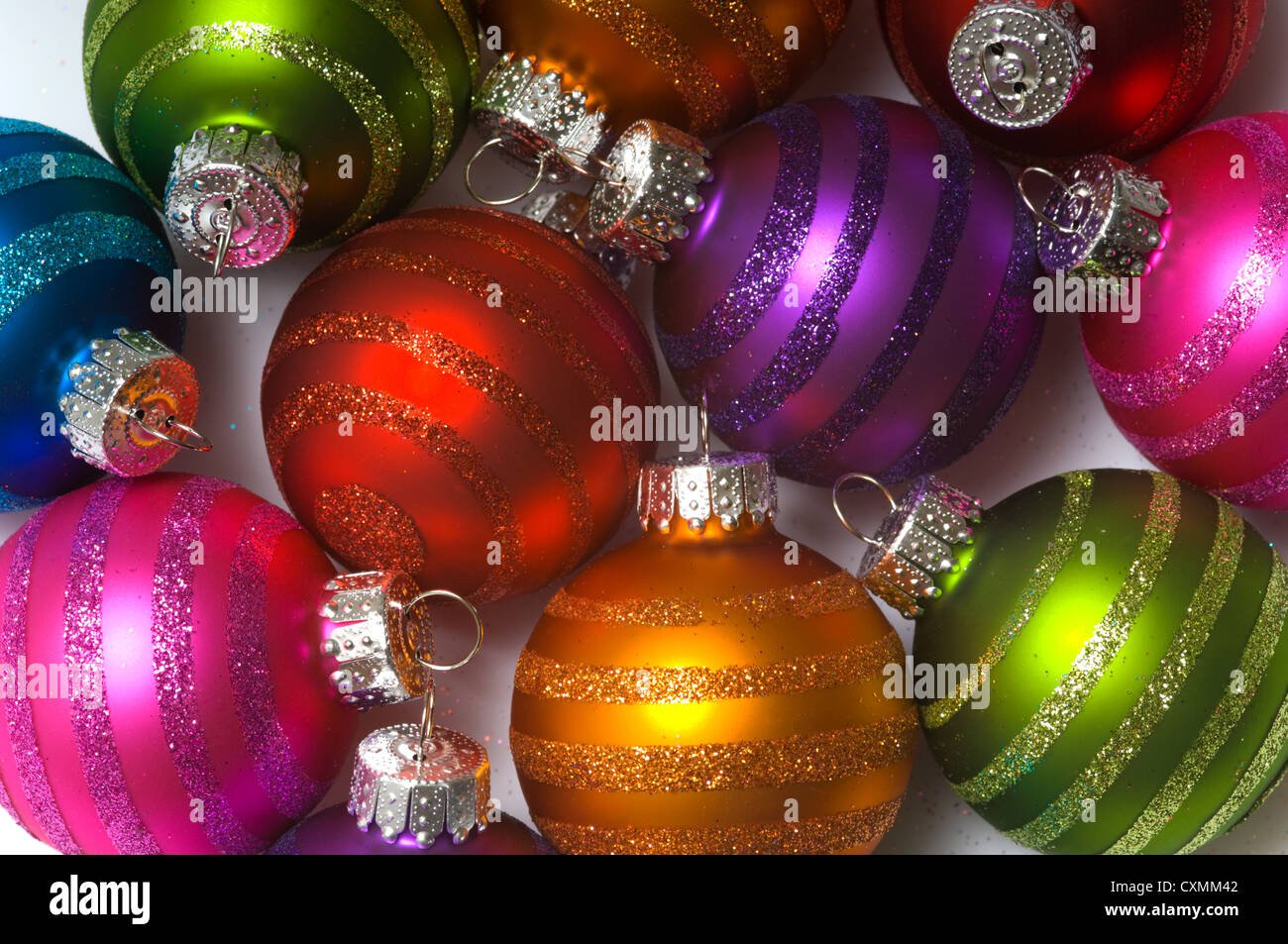 Brightly colored Assorted color Christmas balls or decorations great ...