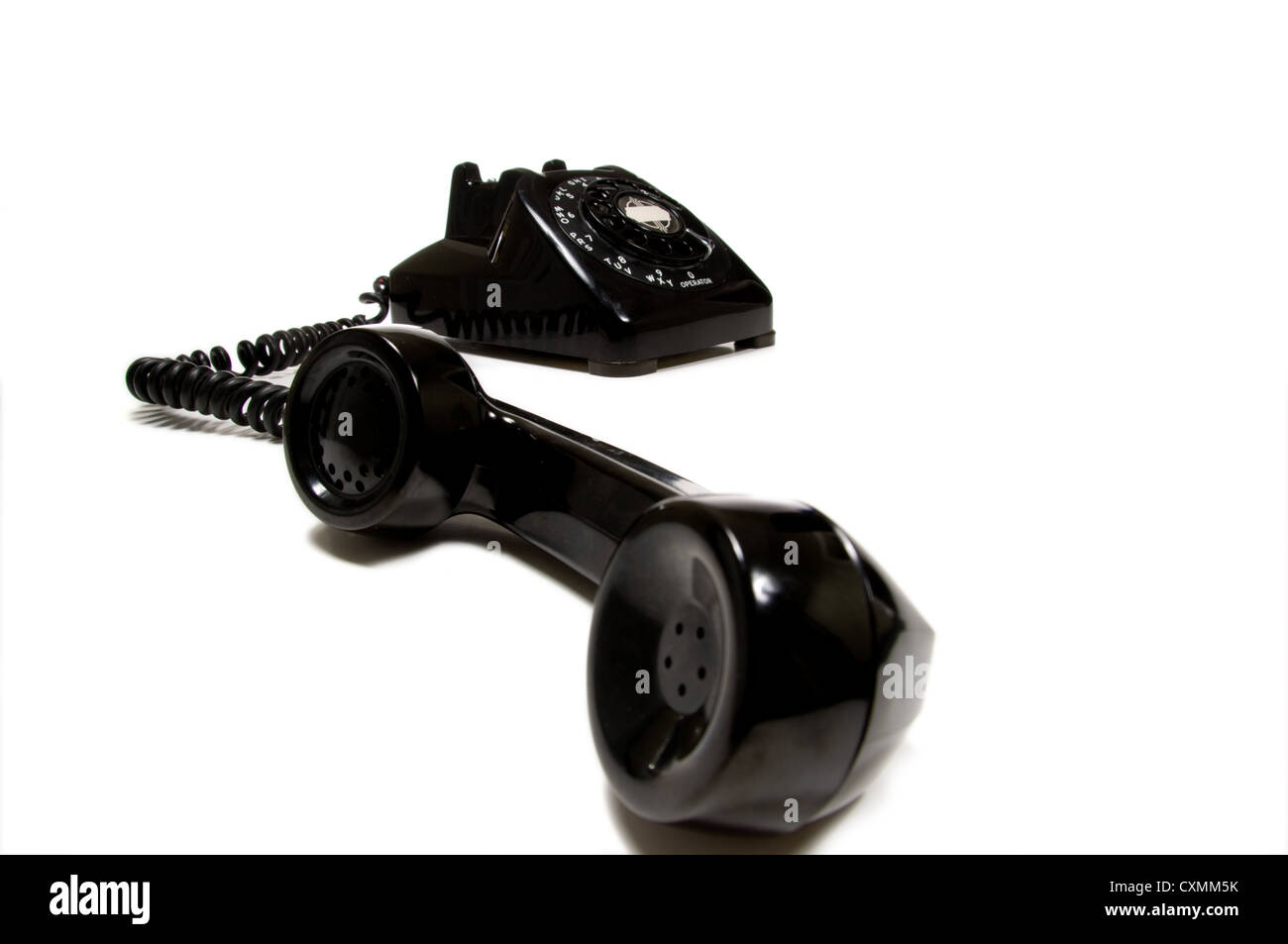 Vintage black desk telephone from the 1950's Stock Photo - Alamy