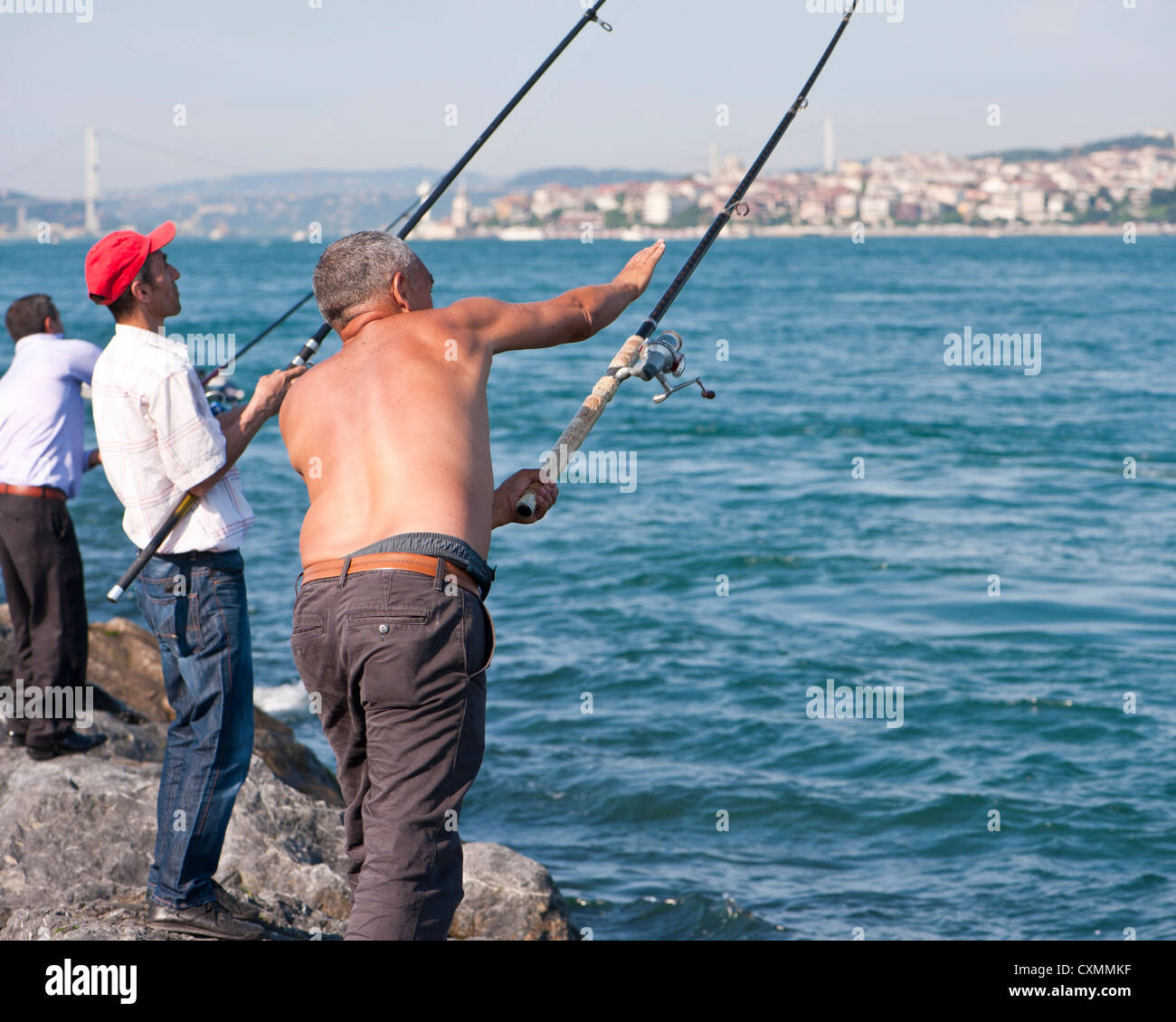 Fishing on the Bosphorus Stock Photo - Alamy