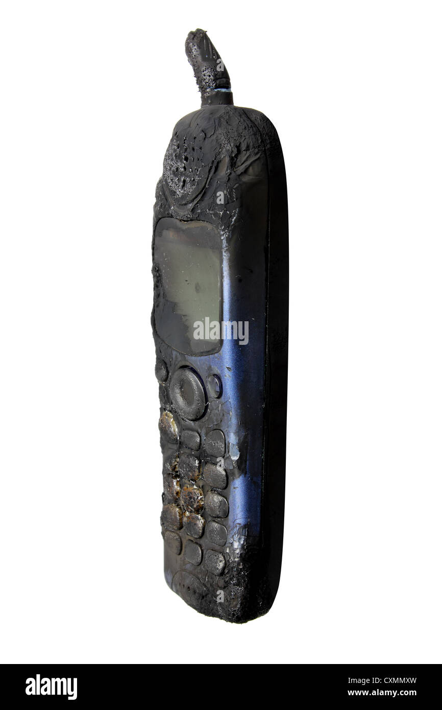 Burnt Mobile Phone Stock Photo - Alamy