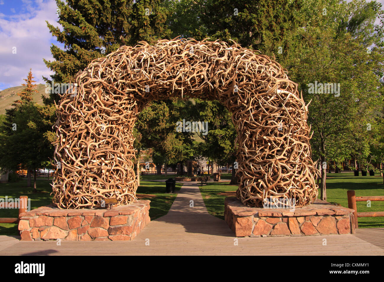 antler arch in jackson wyoming Stock Photo - Alamy