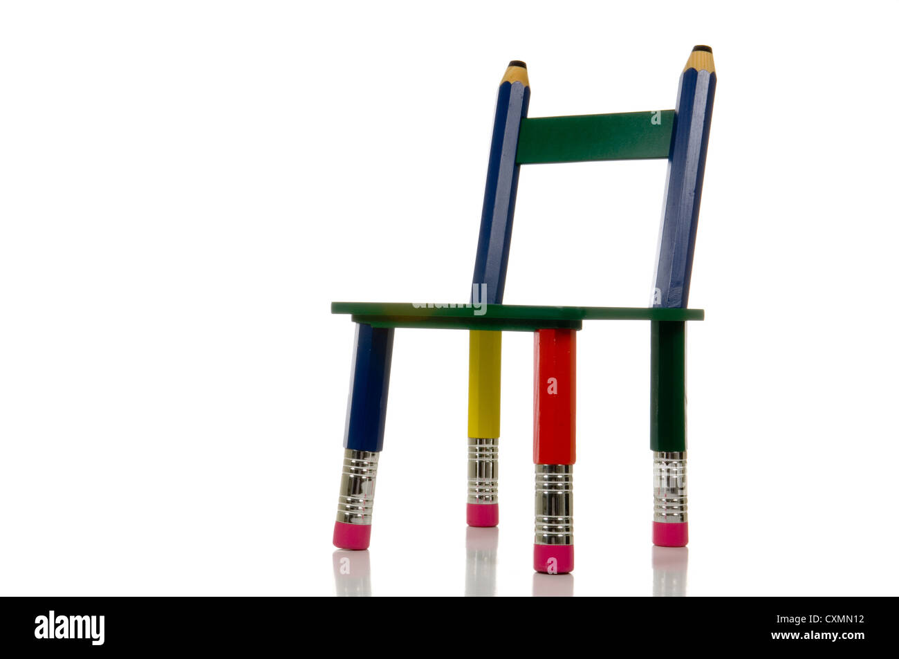 Pencil Chair on white background with clipping path Stock Photo - Alamy