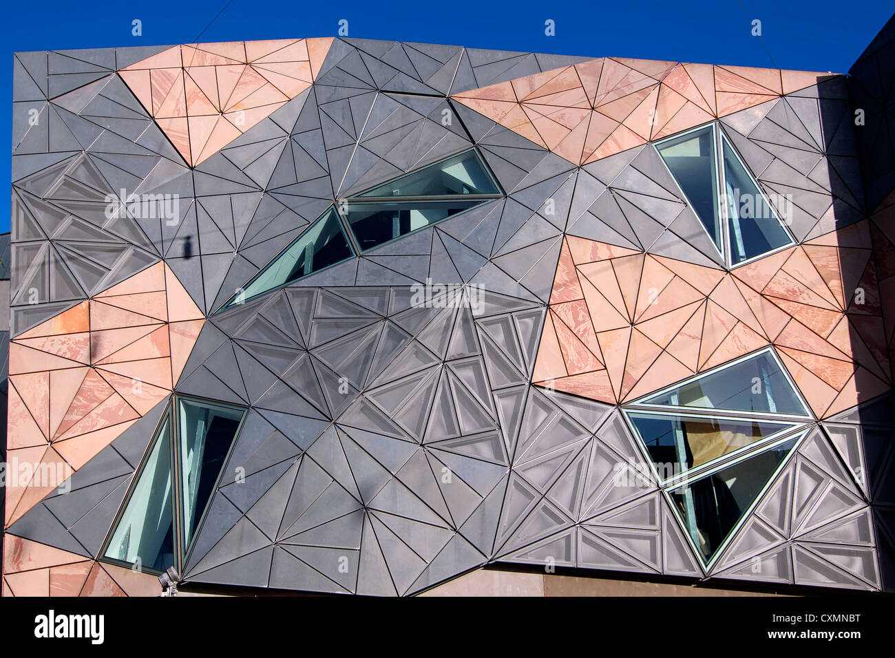 Triangular fractal facade federation square hi-res stock photography ...