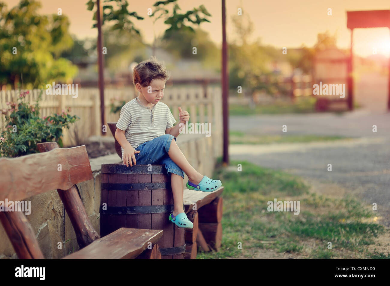 Boy and barrel hi-res stock photography and images - Alamy