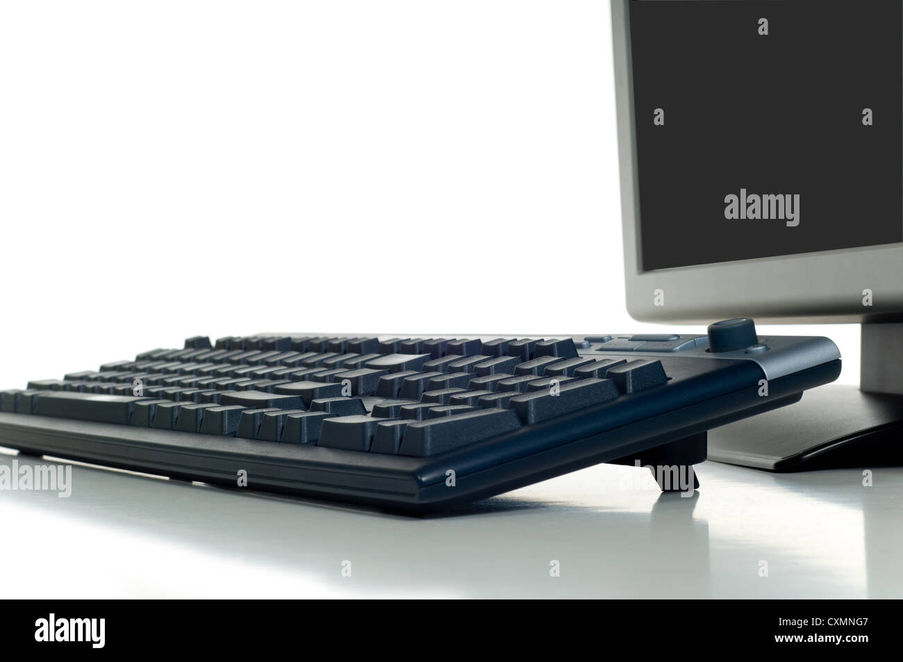 Modern computer on white background with copy space, clipping path for ...