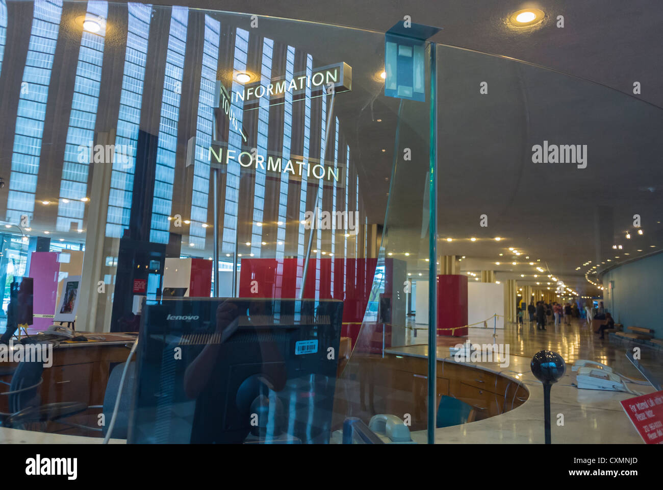 New York, NY, USA, Information Desk, inside U.N. United Nations ...