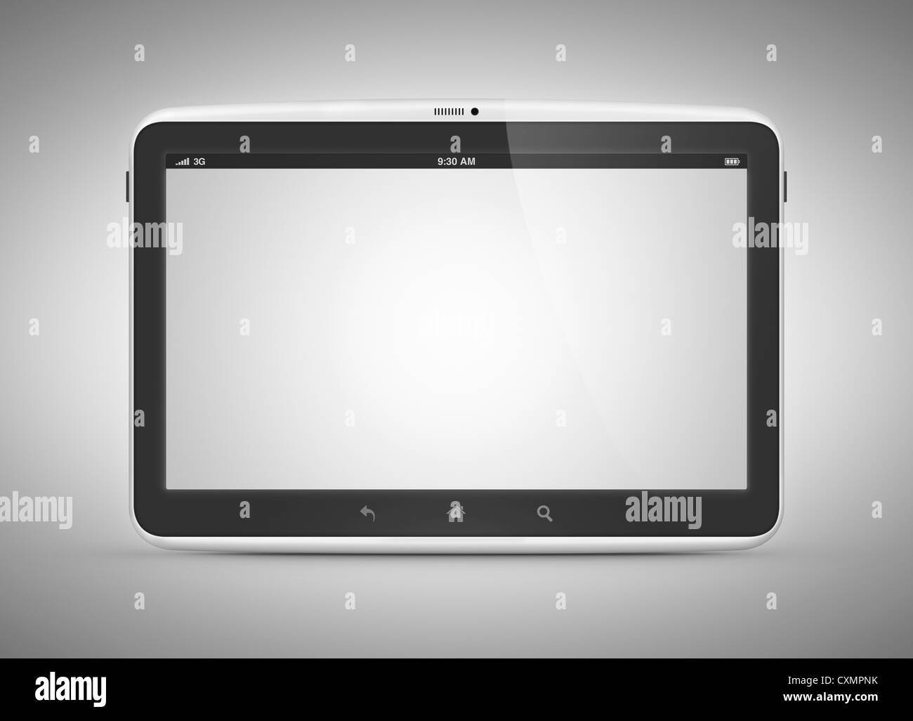 Modern digital tablet computer with blank screen. Isolated on gray ...