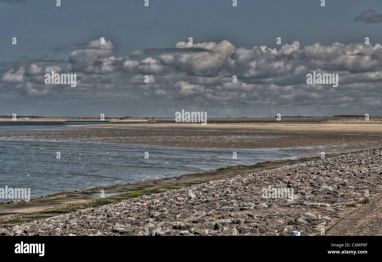 landscape of the dutch coast with sand beach and sea Stock Photo - Alamy