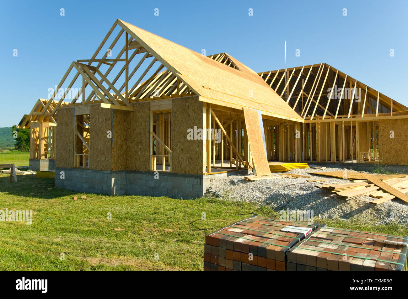 Image of Residential construction industry with image of house under ...