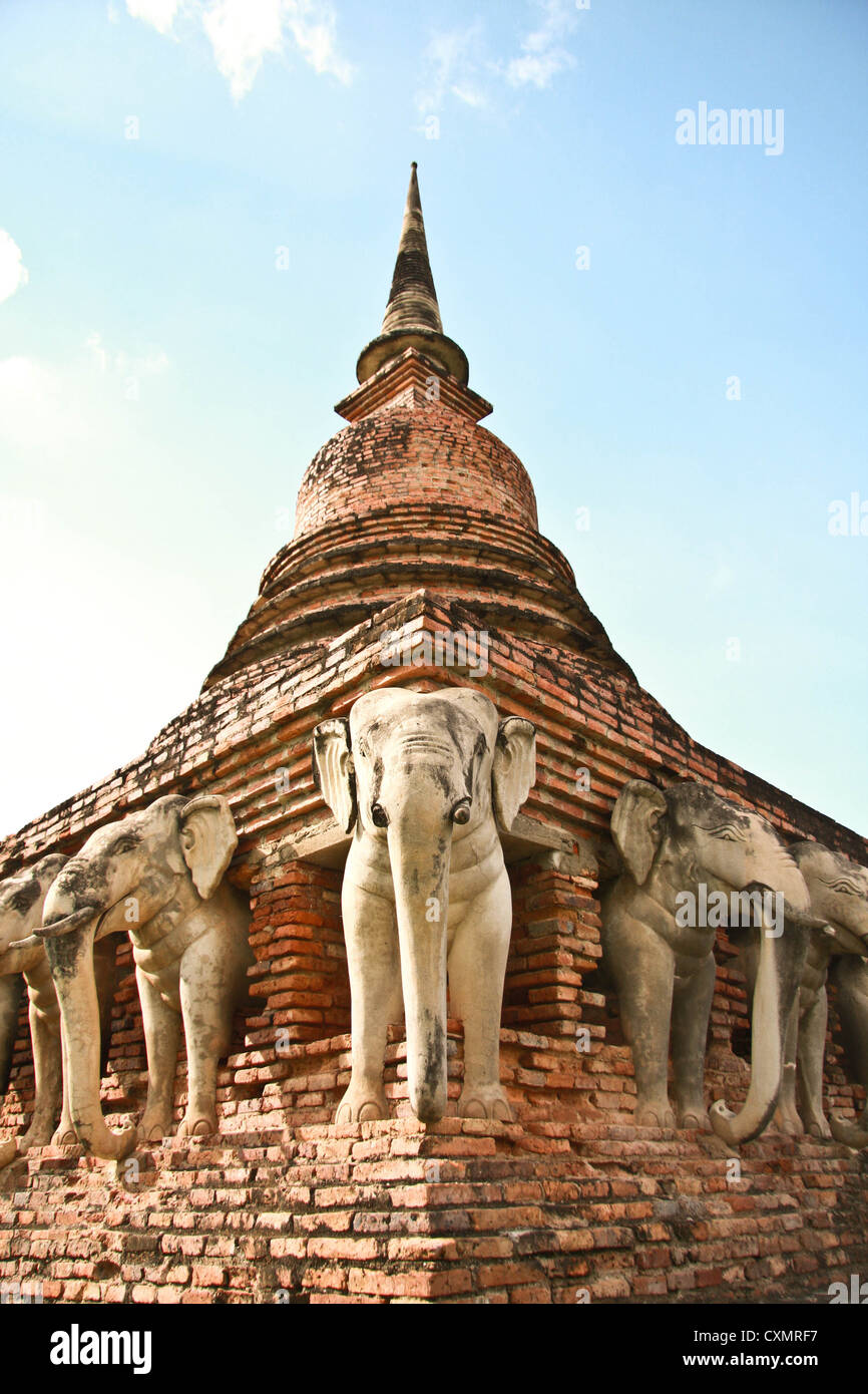 molded elephant base pagoda figure Stock Photo - Alamy