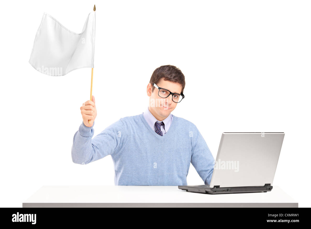 White flag surrender hi-res stock photography and images - Alamy
