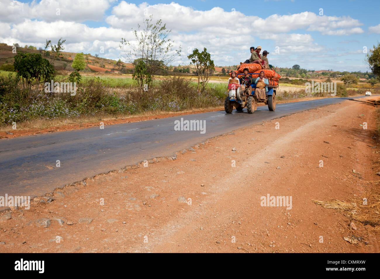 Myanmar, Burma. Local Tractor Transport, Shan State Stock Photo - Alamy