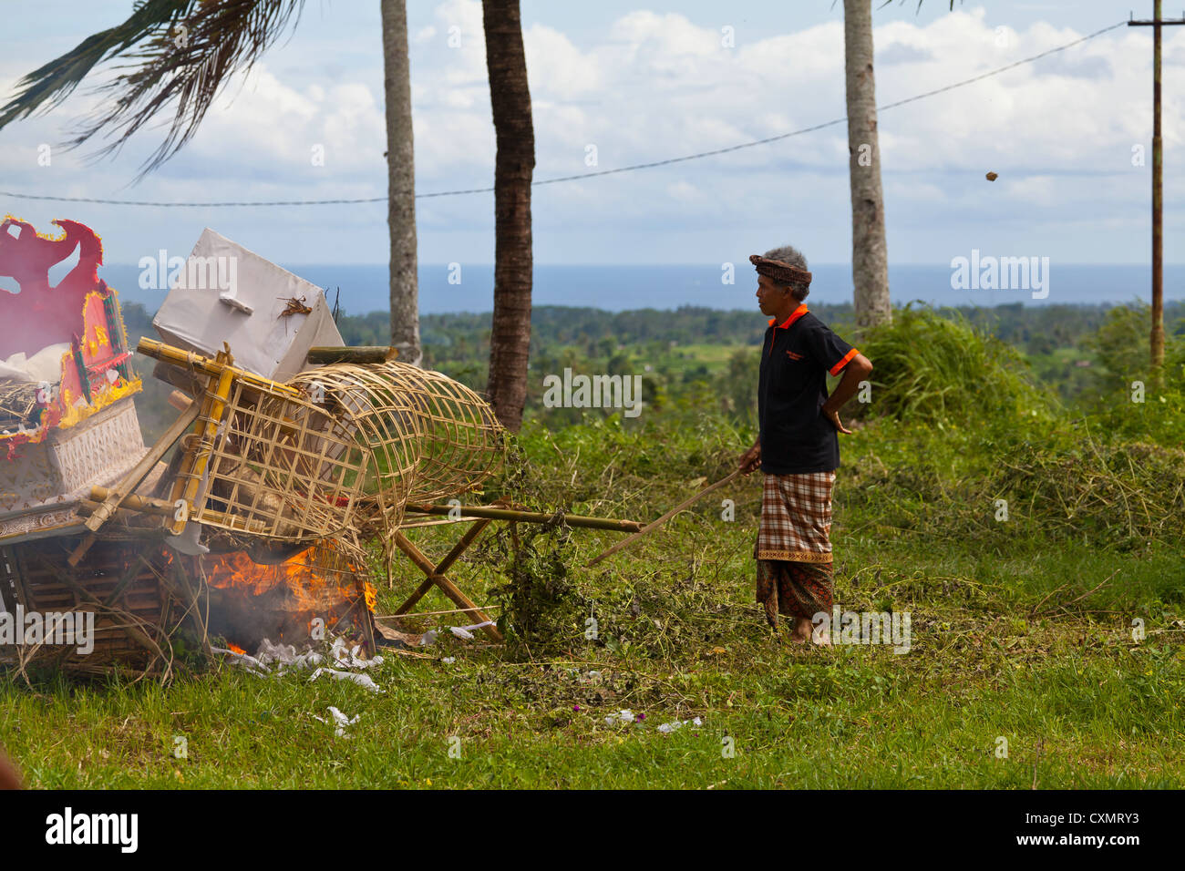 Traditional Fire Cremation of a Dead on Bali Stock Photo - Alamy