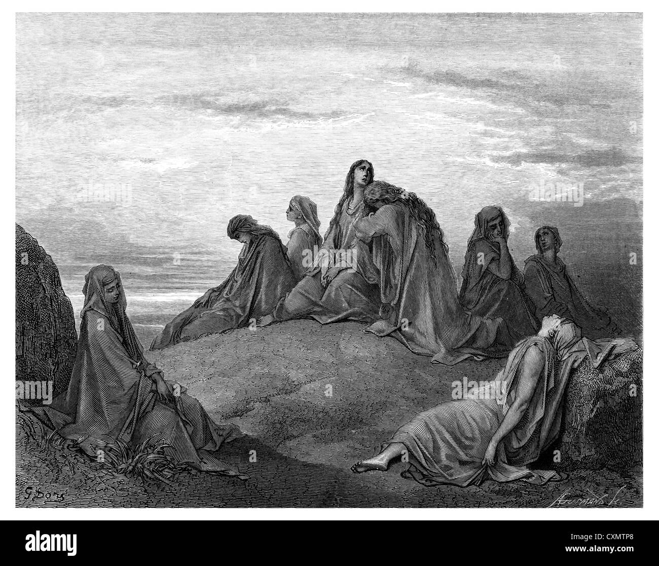 Jephthah s daughter with her playmates Stock Photo - Alamy