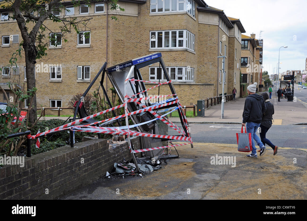 Destroyed public telephone box hi-res stock photography and images - Alamy