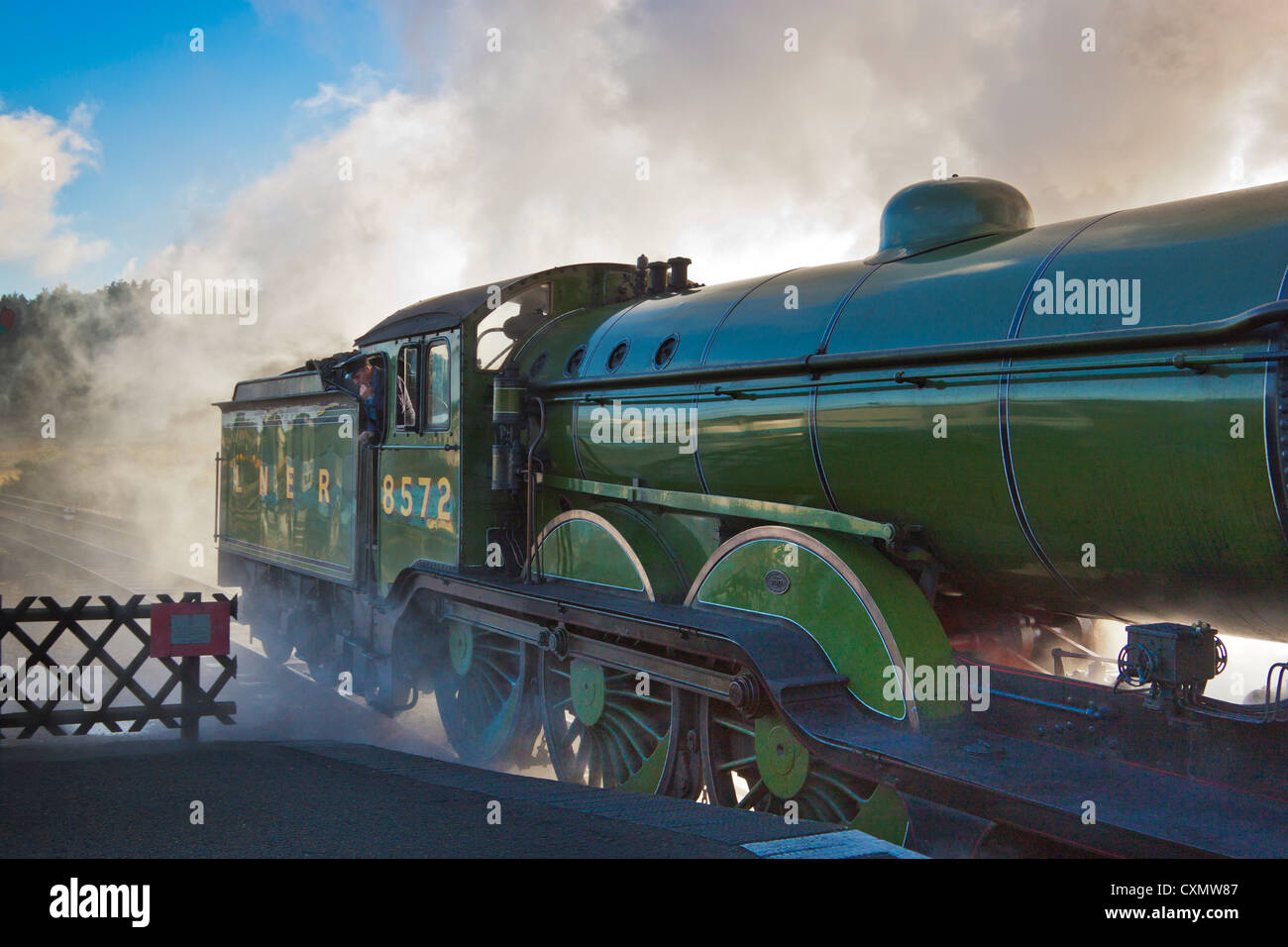 B12 locomotive approaching Weybourne Station on the North Norfolk ...