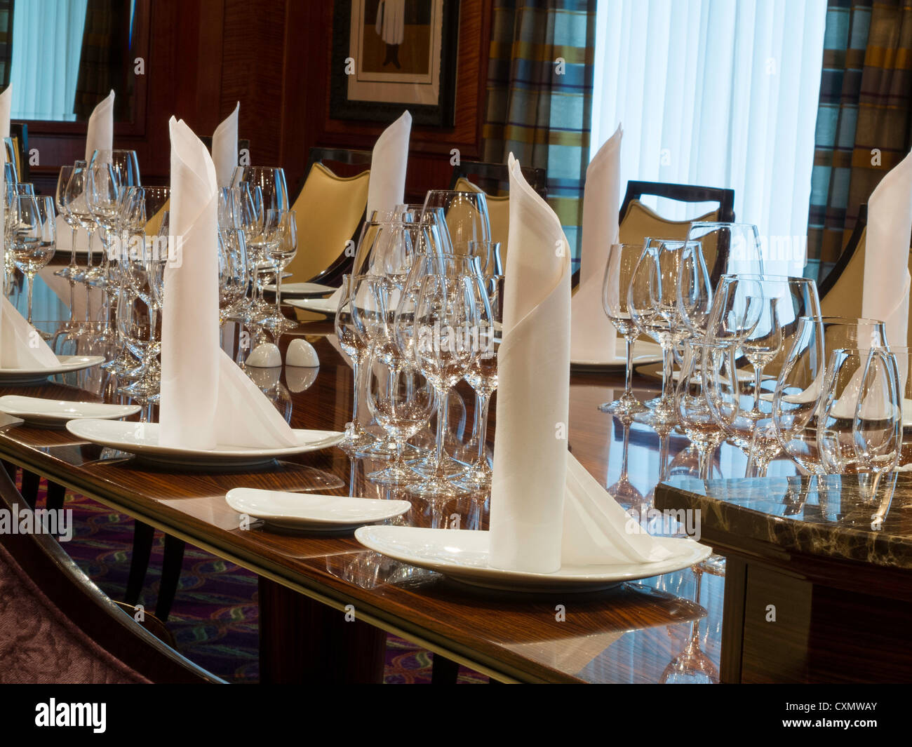 Captain's Table on Radiance of the Seas Cruise Ship Stock Photo - Alamy