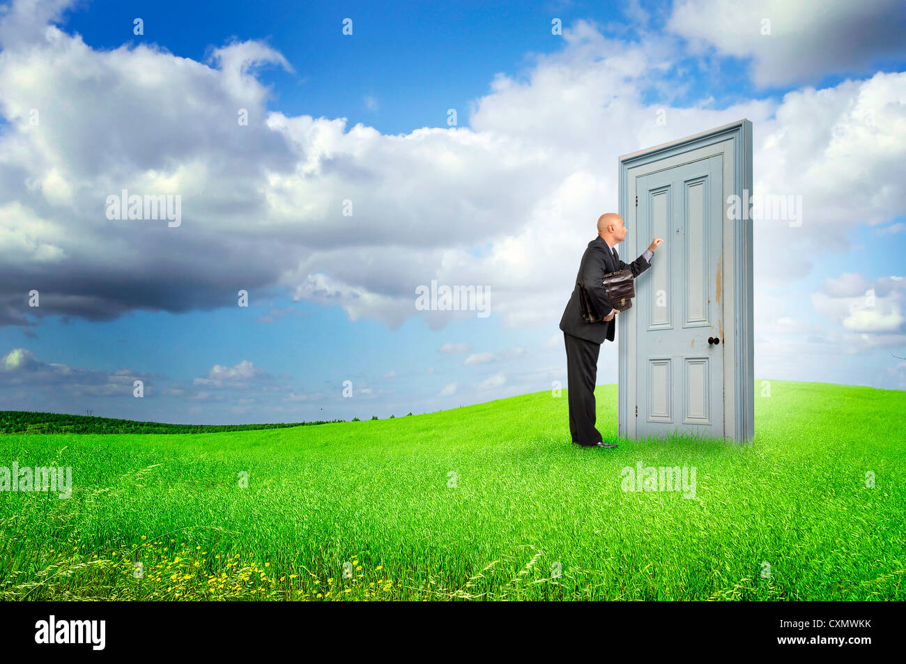 Salesman Knocking On Door