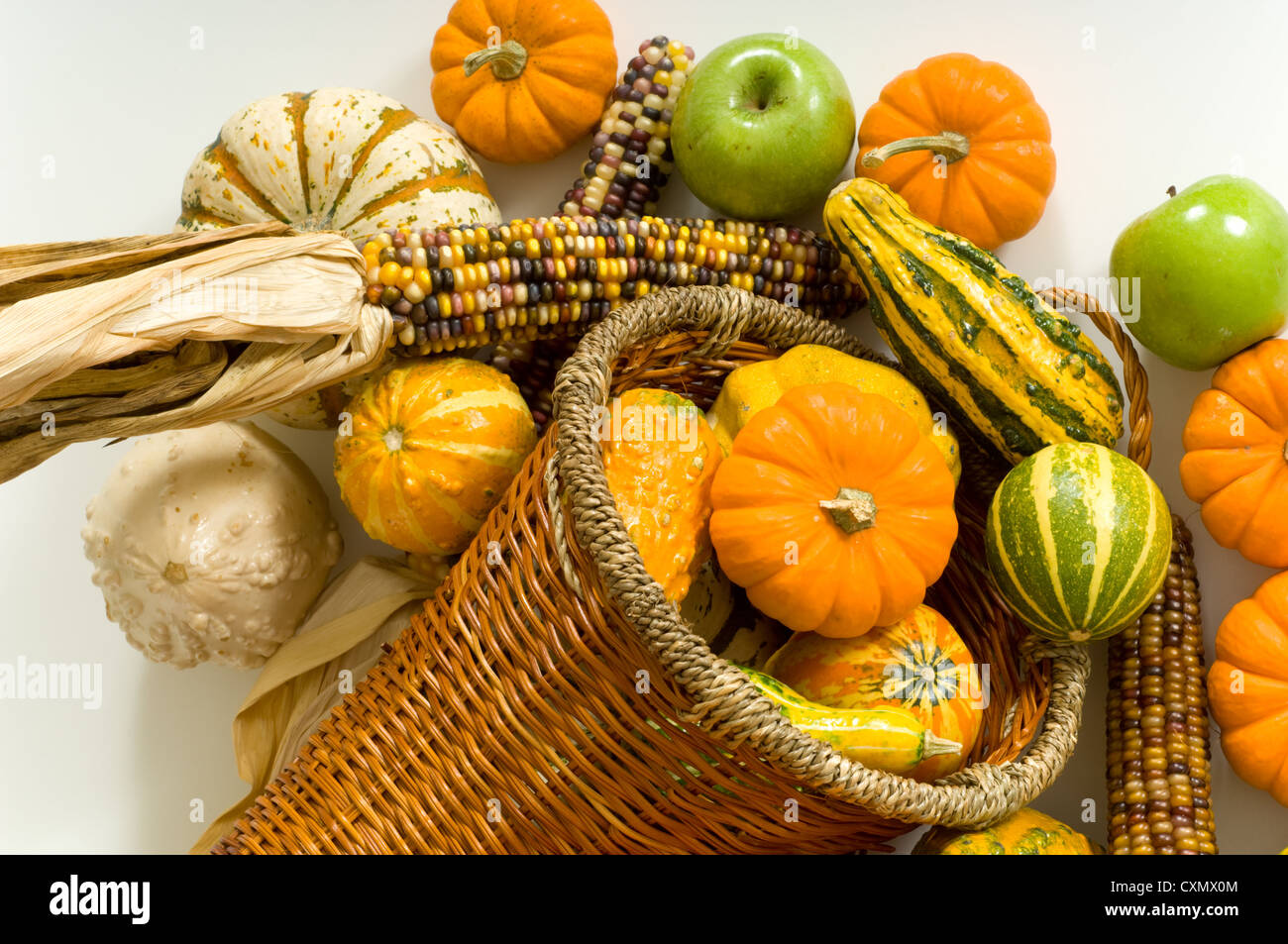 Cornucopia gourds indian corn hi-res stock photography and images - Alamy