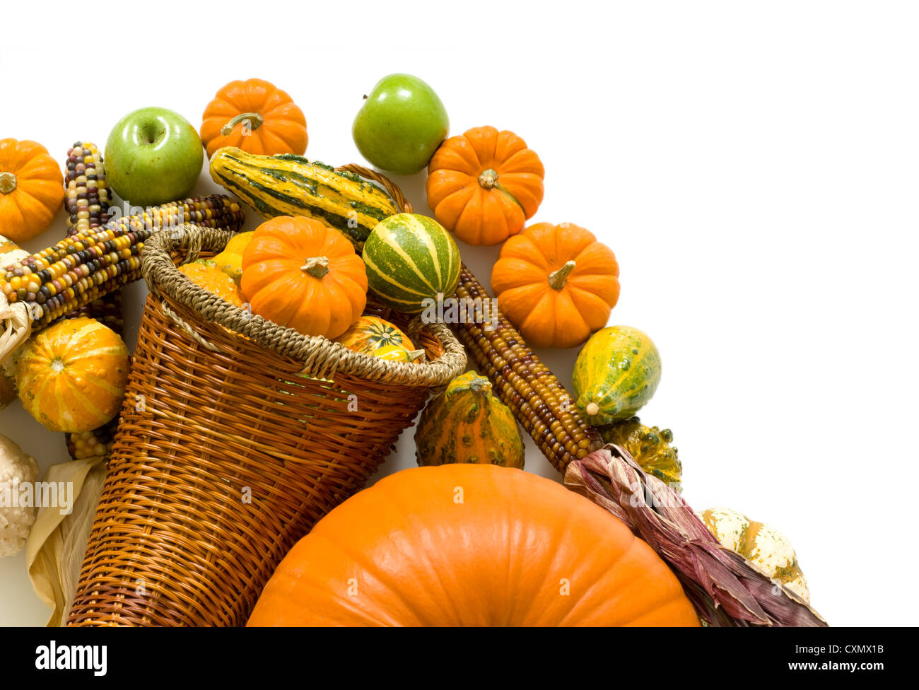 Cornucopia gourds indian corn hi-res stock photography and images - Alamy
