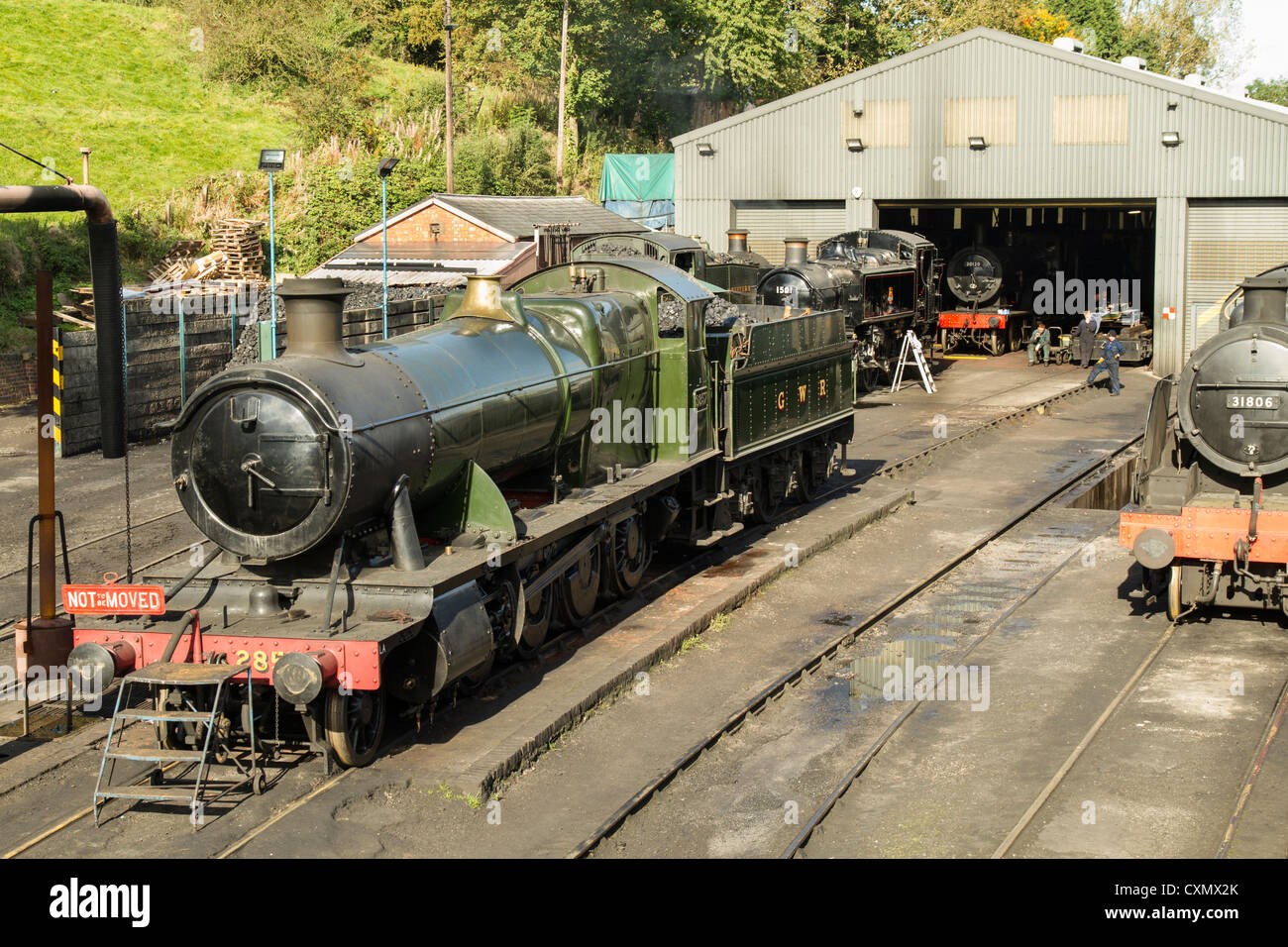 The steam train workshop at Severn Valley Steam Railway in Bridgenorth Shropshire Stock Photo ...
