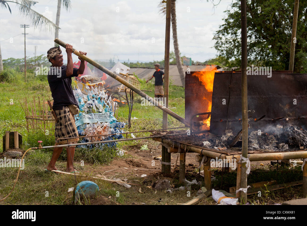 Traditional Fire Cremation of a Dead on Bali Stock Photo - Alamy