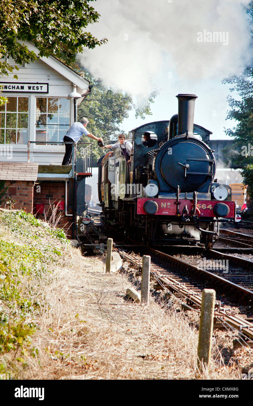 North Norfolk Railway. J15 steam locomotive leaving Sheringham and ...