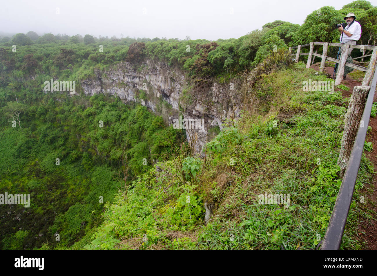Ecuador, Galapagos. Santa Cruz highlands, Los Gemelos (Spanish for The ...