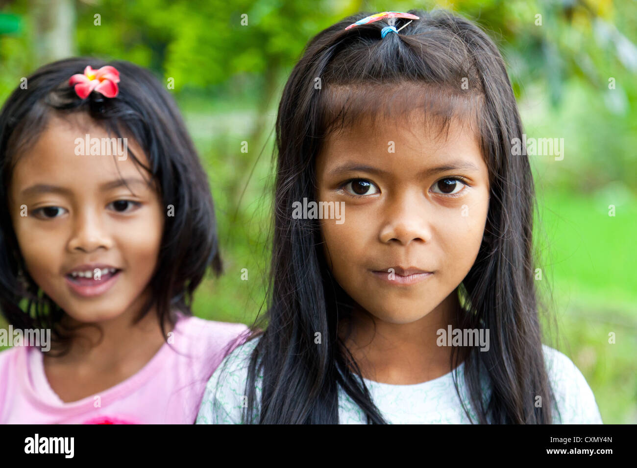 Cute little Balinese Girls on Bali Stock Photo - Alamy