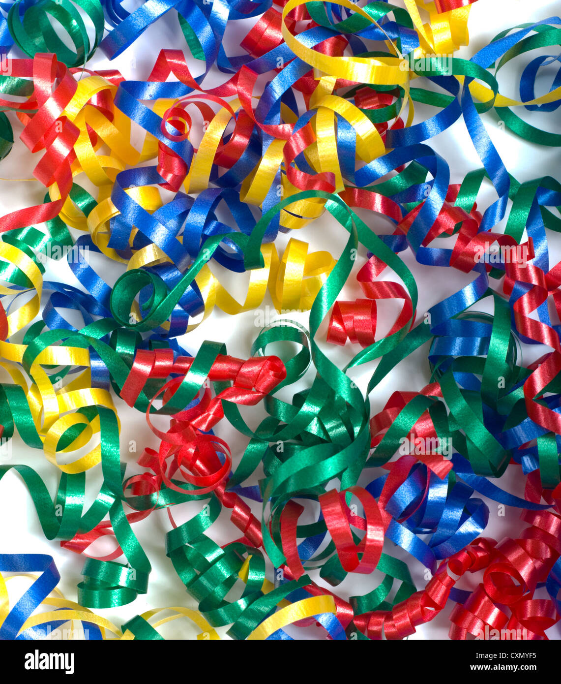 Background made of various colored curly ribbon Stock Photo - Alamy
