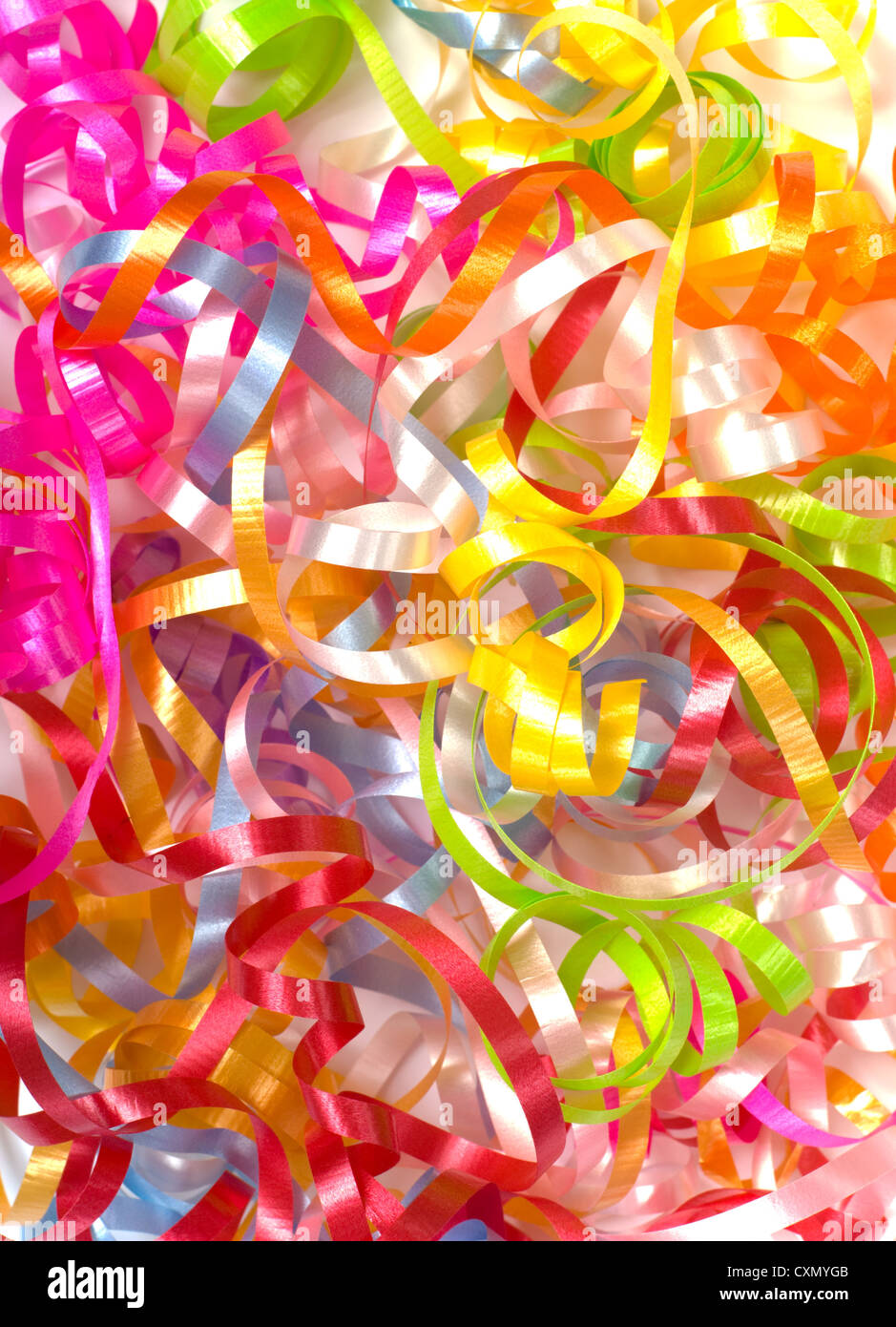 Background made of various colored curly ribbon Stock Photo - Alamy