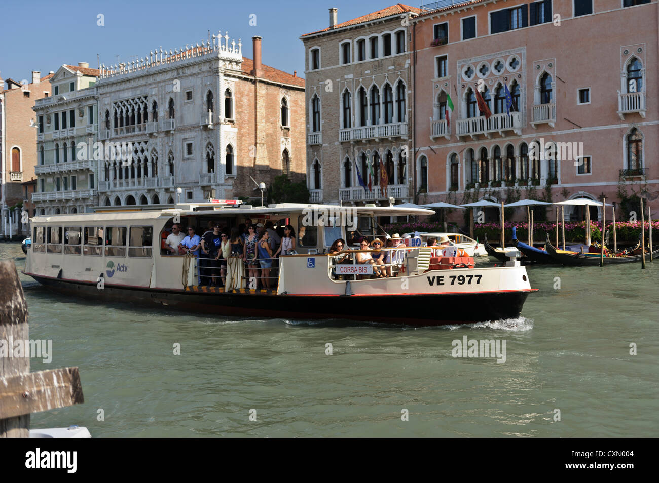 Water bus on Grand Canal, Venice, Italy Stock Photo - Alamy