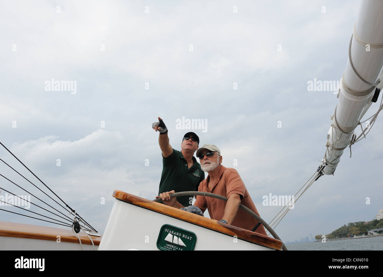 Captain Andrew Neuhauser and Captain Greg Freitas aboard the schooner ...