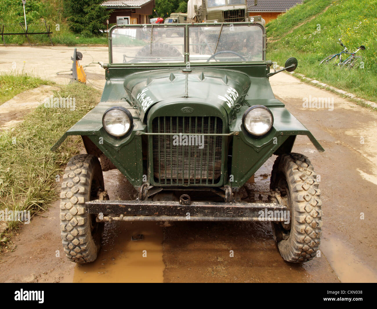 The GAZ-67B is a Soviet military vehicle from World War II, equipped ...