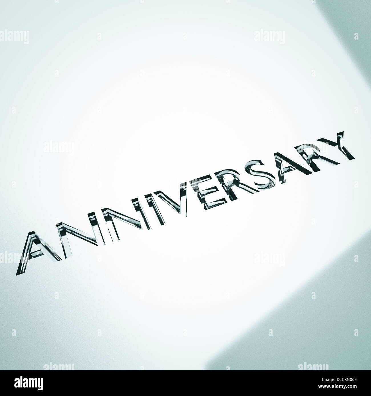 engraving of anniversary words on silver or platinum surface, for ...