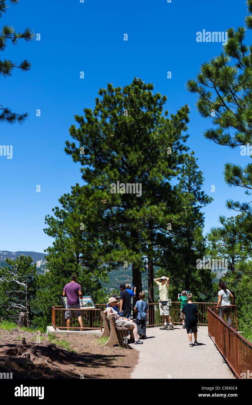 Tourists at the Norbeck Overlook on the Iron Mountain Road, Black Hills ...