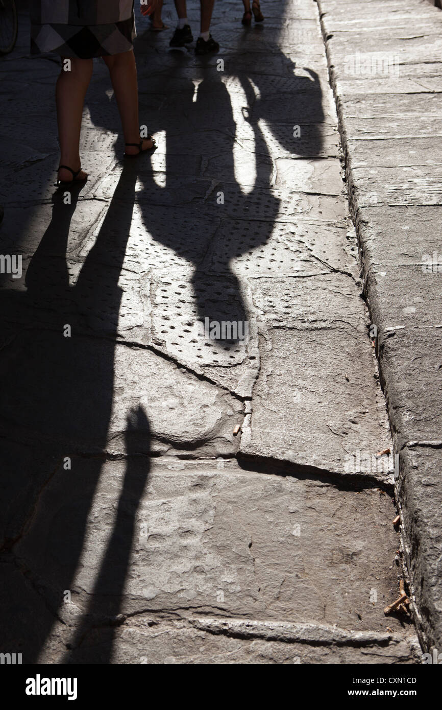 Late afternoon shadows on the streets in Florence, Tuscany, Italy Stock ...