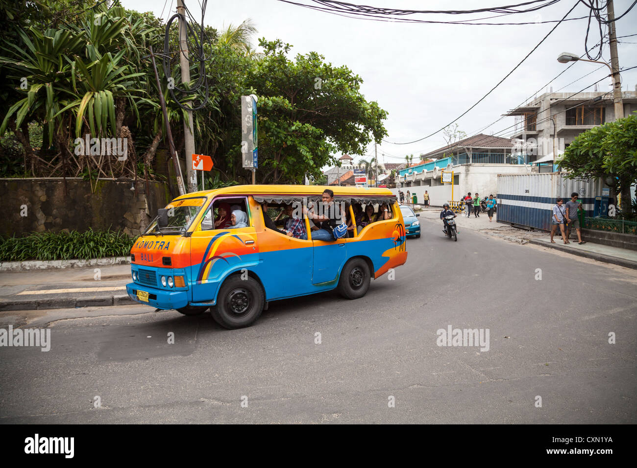 Colorful Bus in Kuta on Bali Stock Photo - Alamy