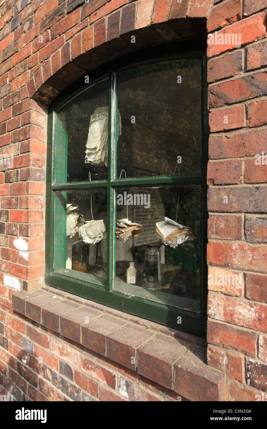 Early twentieth century office window from a factory Stock Photo - Alamy